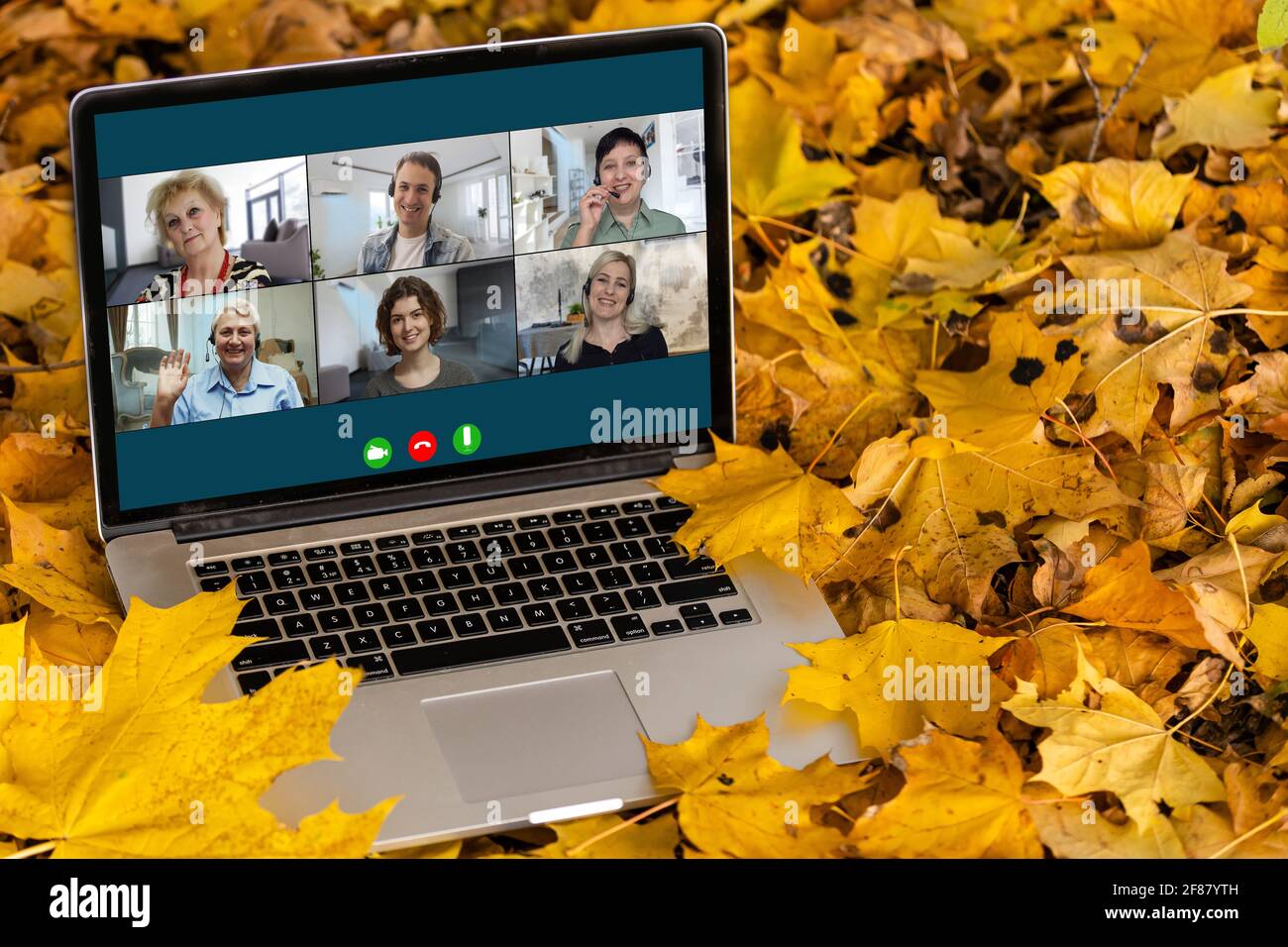 Group Friends Video Chat Connection Concept Stock Photo - Alamy