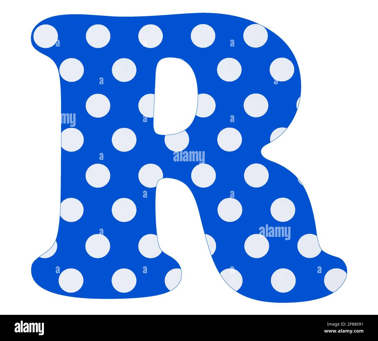 Letter R - White circles on blue background Stock Photo - Alamy