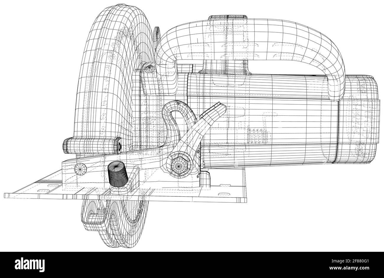 Electric saw. Wire-frame Electric hand tool. Vector created of 3d Stock ...