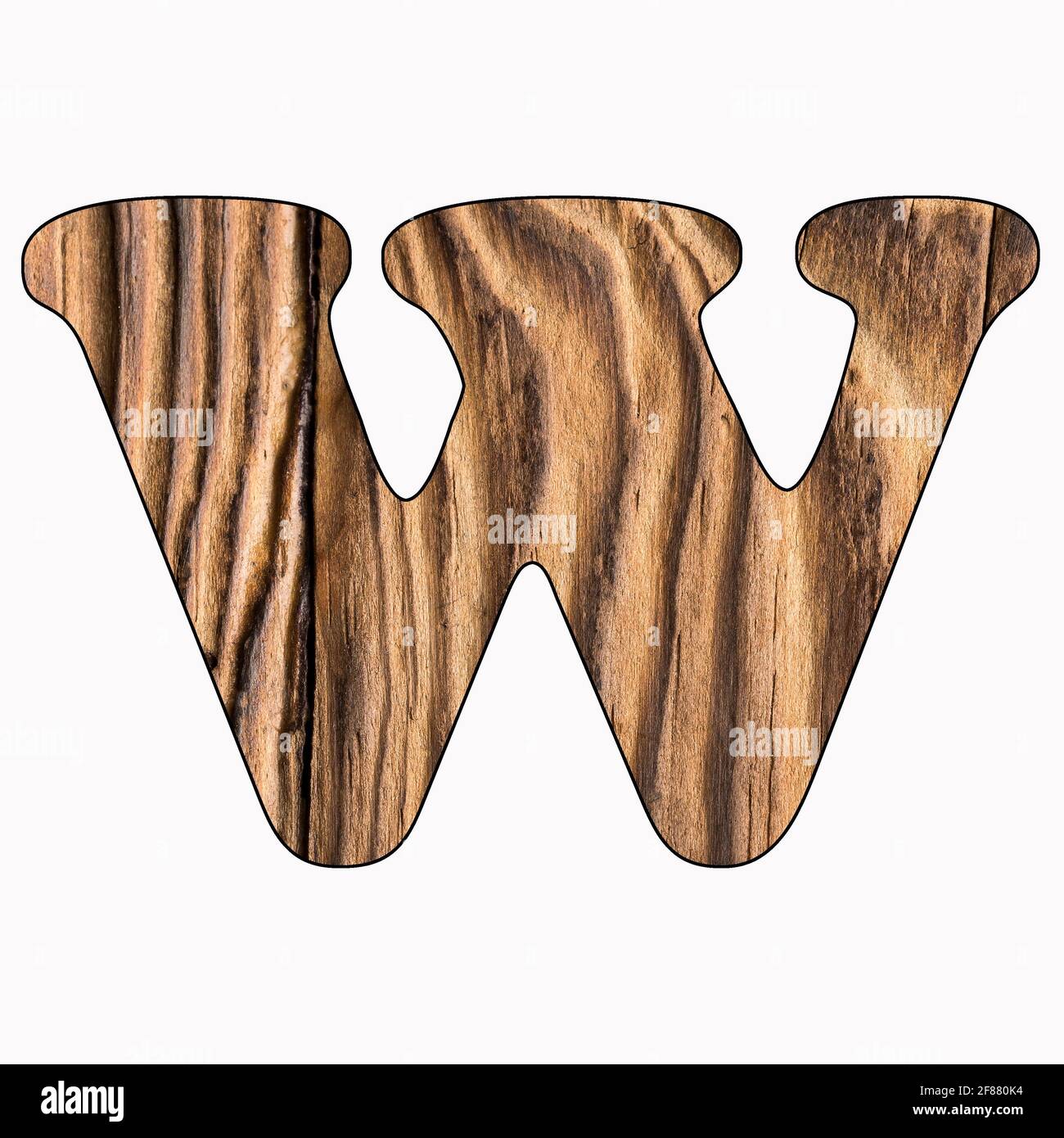 W, Rustic wooden alphabet letter on white background Stock Photo - Alamy