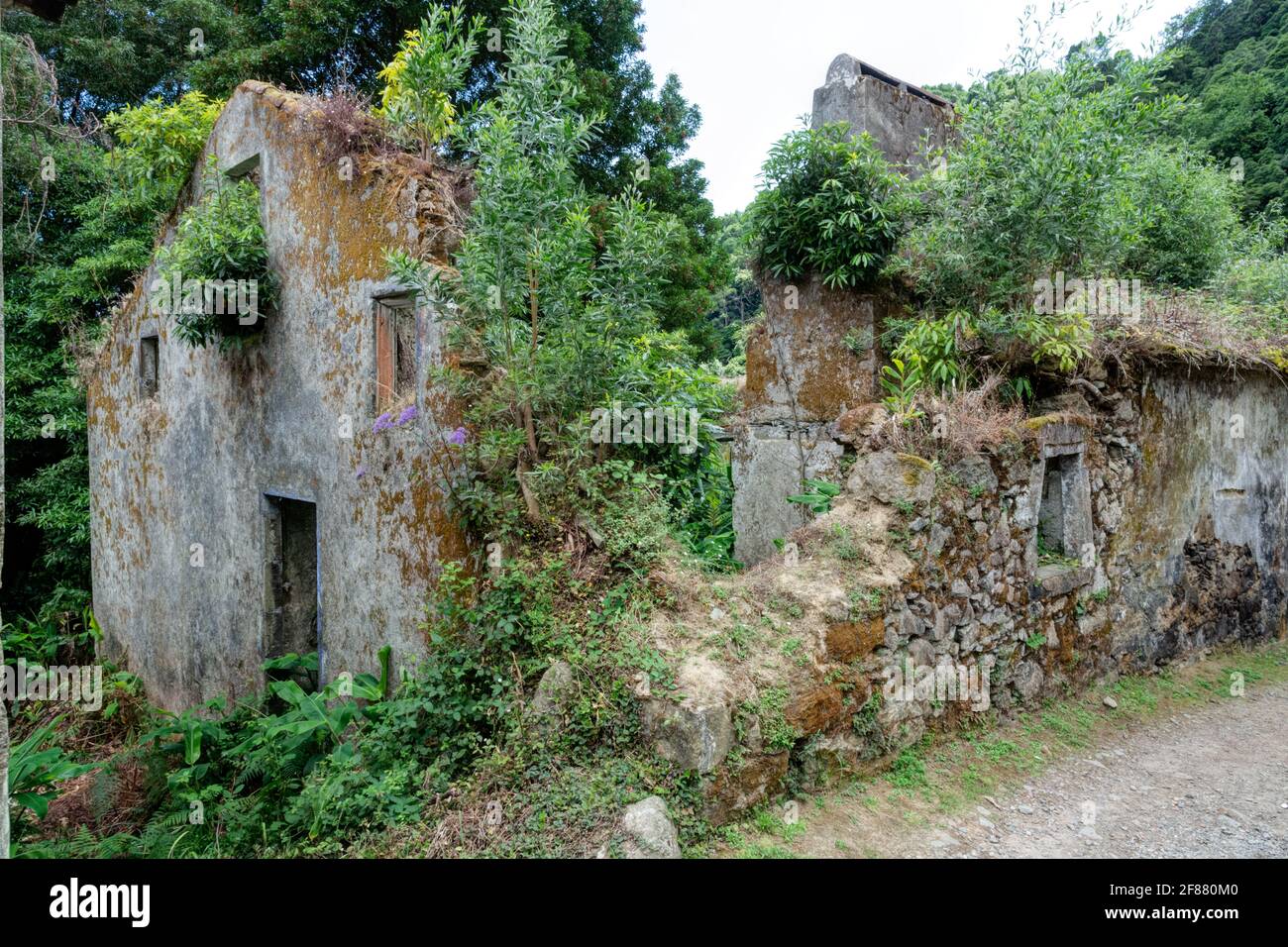 House ruins in Nordeste, Sao Miguel island, Azores Stock Photo - Alamy