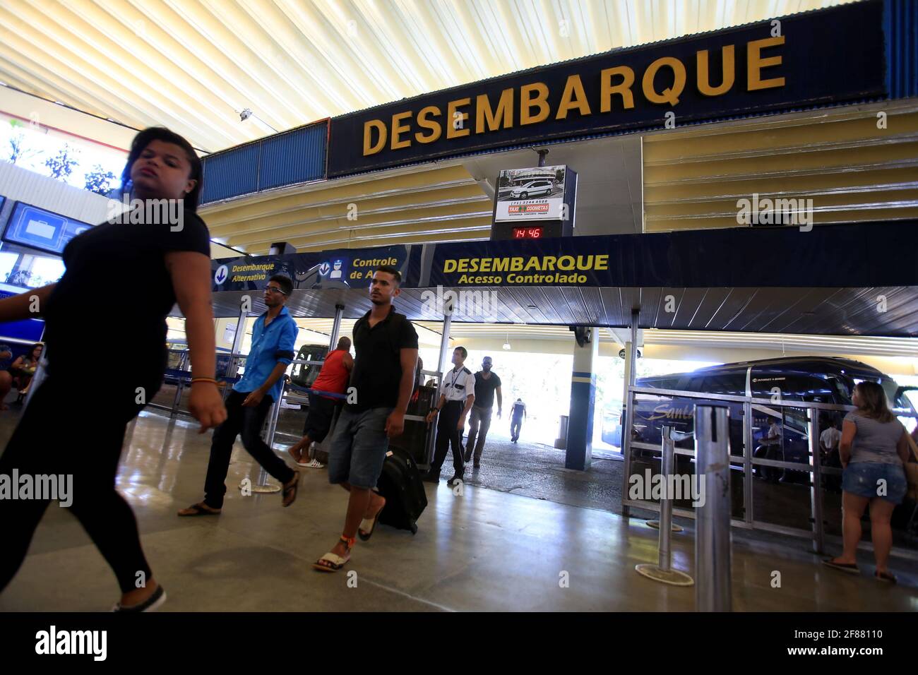salvador, bahia / brazil - December 28, 2017: Passengers are seen at ...