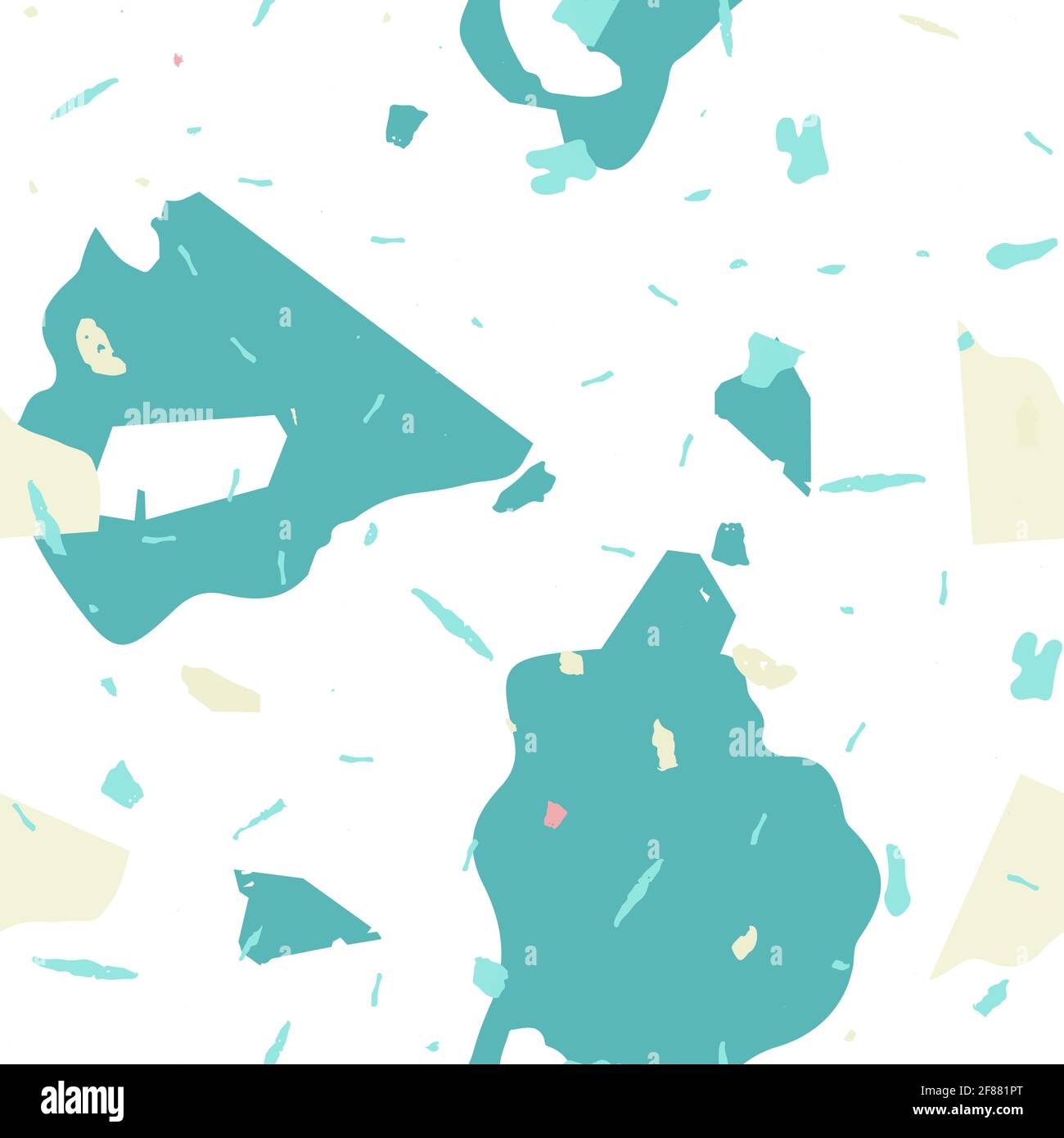 Terrazzo seamless pattern. Blue classic flooring texture. Background ...