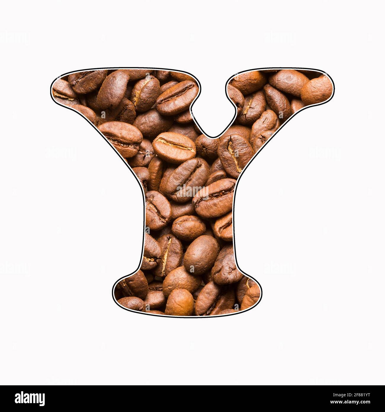 Y, letter of the alphabet - coffee beans background. Coffea Stock Photo ...