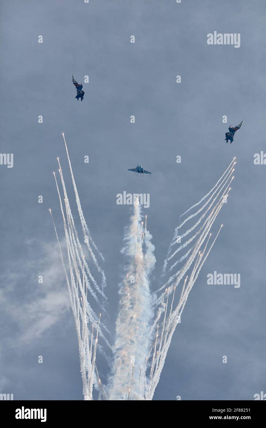 Performance of the aerobatic team Russian Knights, Russian Air Force ...