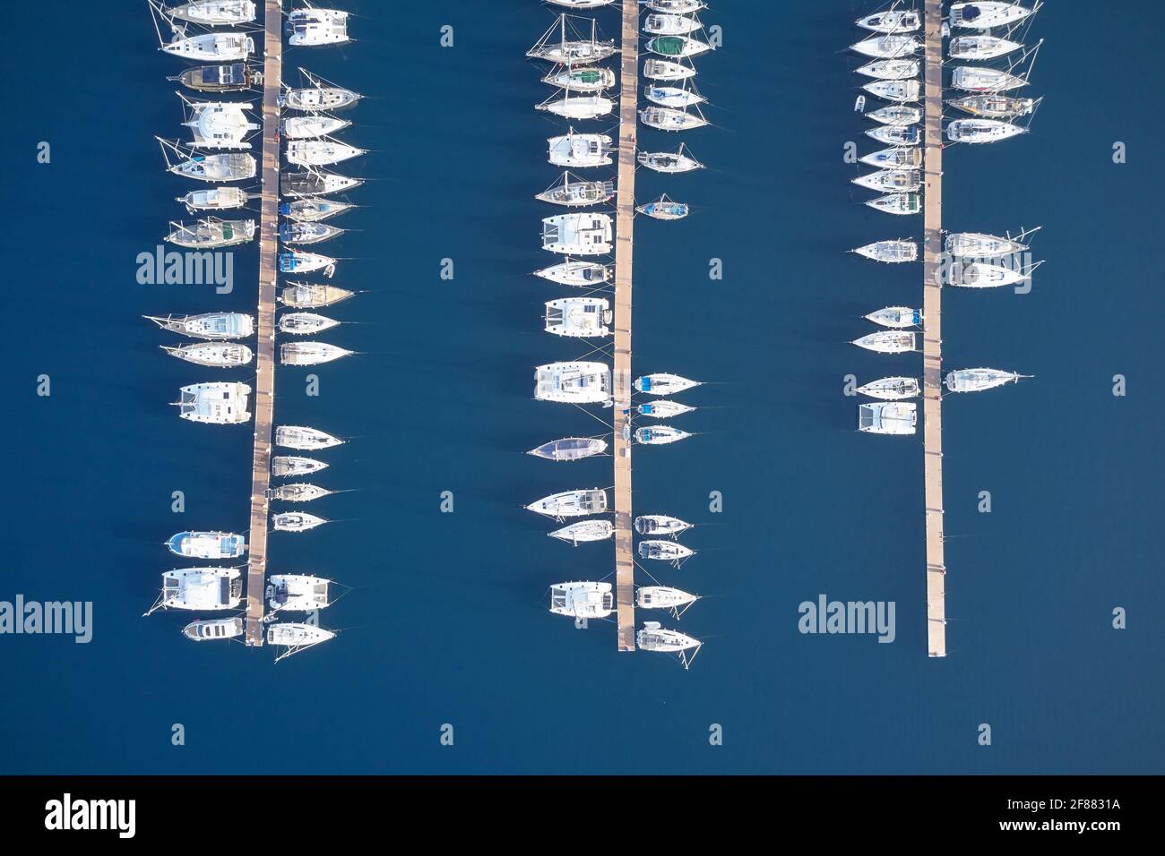 Top view harbor many boats hi-res stock photography and images - Alamy