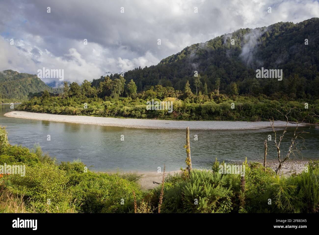 View of the Buller River Valley in New Zealand Stock Photo - Alamy