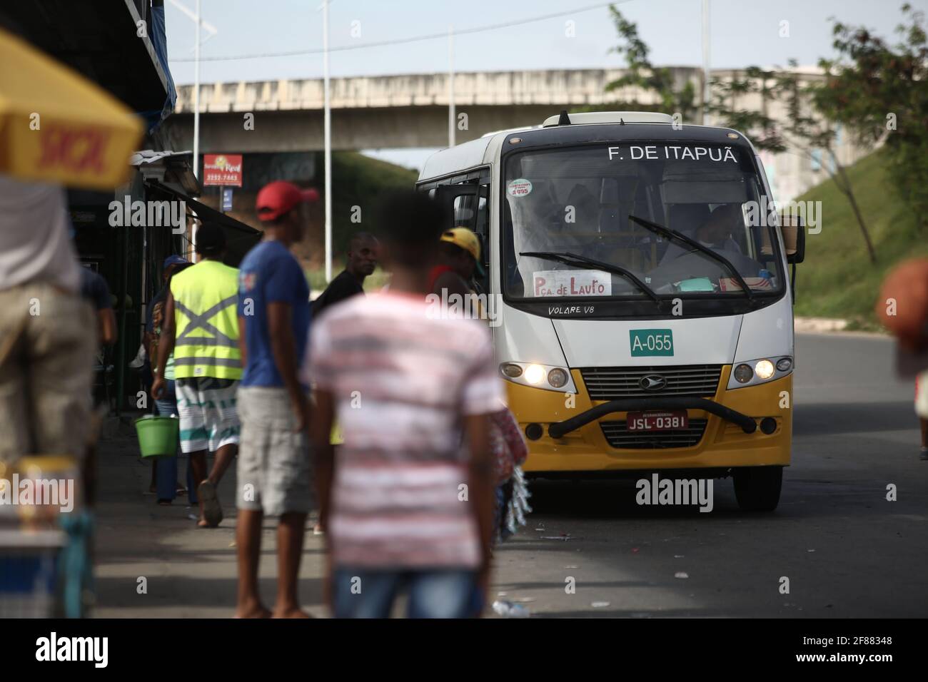 salvador, bahia / brazil - september 18, 2017: Minibus of the ...