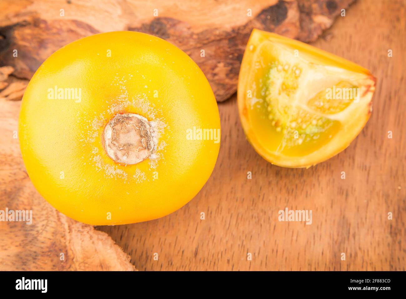 Lulo tropical fruit - Solanum quitoense Stock Photo - Alamy