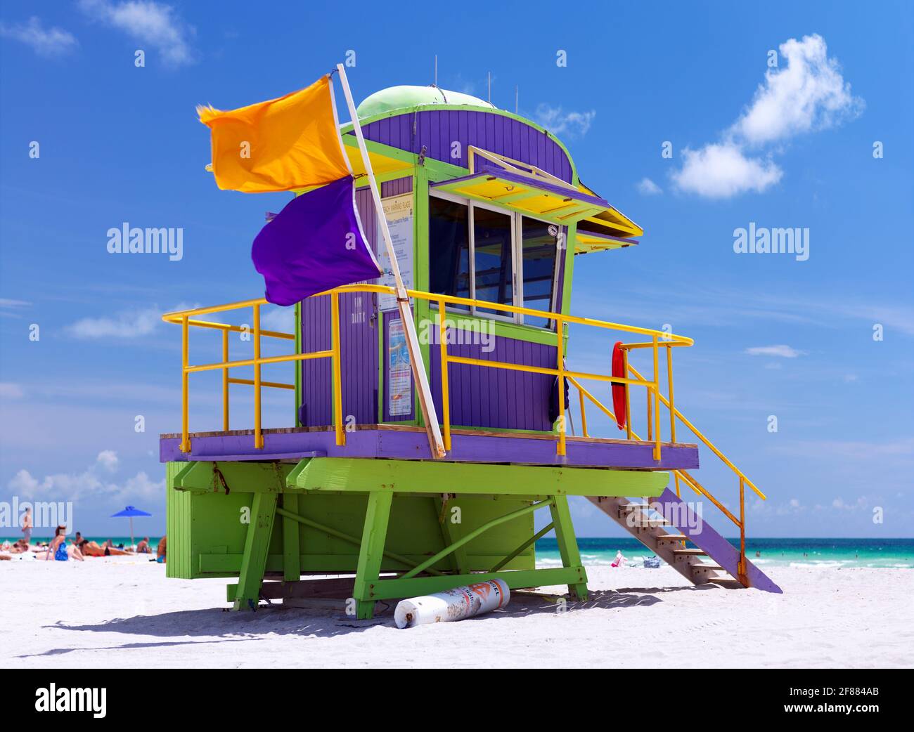 USA,Florida, South Beach Miami,Art Deco style lifeguard station Stock ...