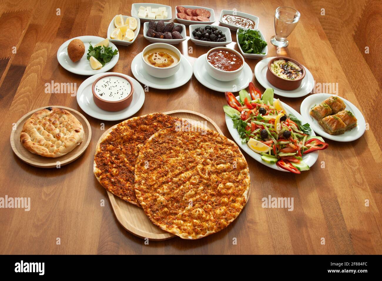 Traditional Turkish cuisine. Various dishes, soups and snacks Stock ...