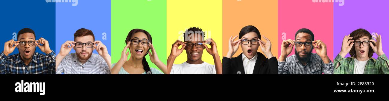 Diverse surprised people expressing amazement and shock Stock Photo - Alamy