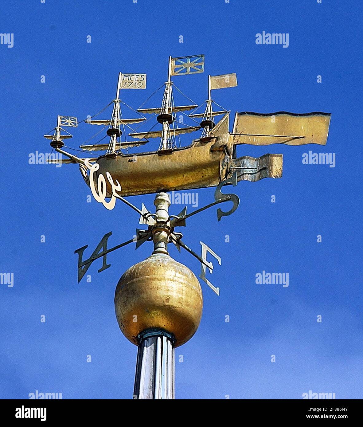 THE WEATHER VEIN AT THE TOP OF PORTSMOUTH CATHEDRAL. PIC MIKE WALKER ...