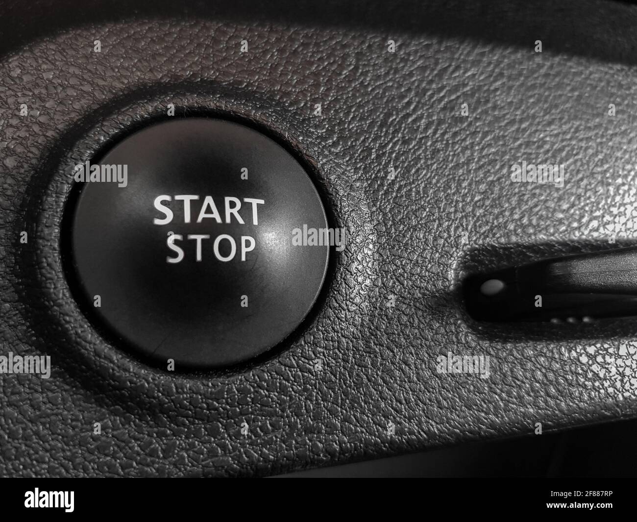 Start-stop button and car key card with hands-free function Stock Photo ...