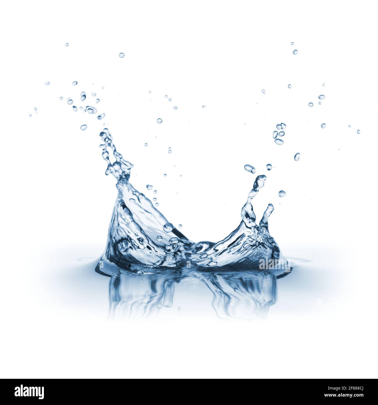 Clear water splash with drops. Isolated on a white Stock Photo - Alamy