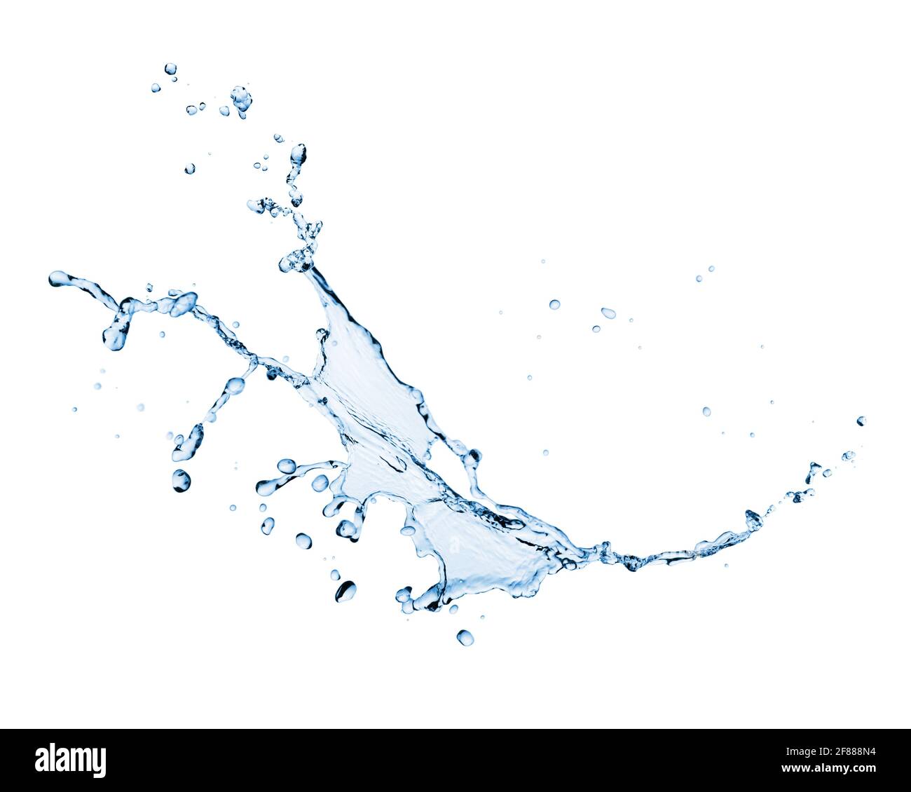 Clear water splash with drops. Isolated on a white Stock Photo - Alamy