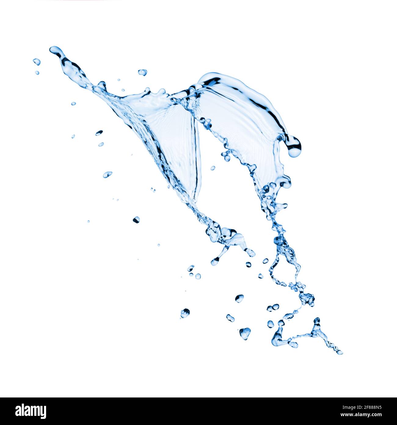 Clear water splash with drops. Isolated on a white Stock Photo - Alamy