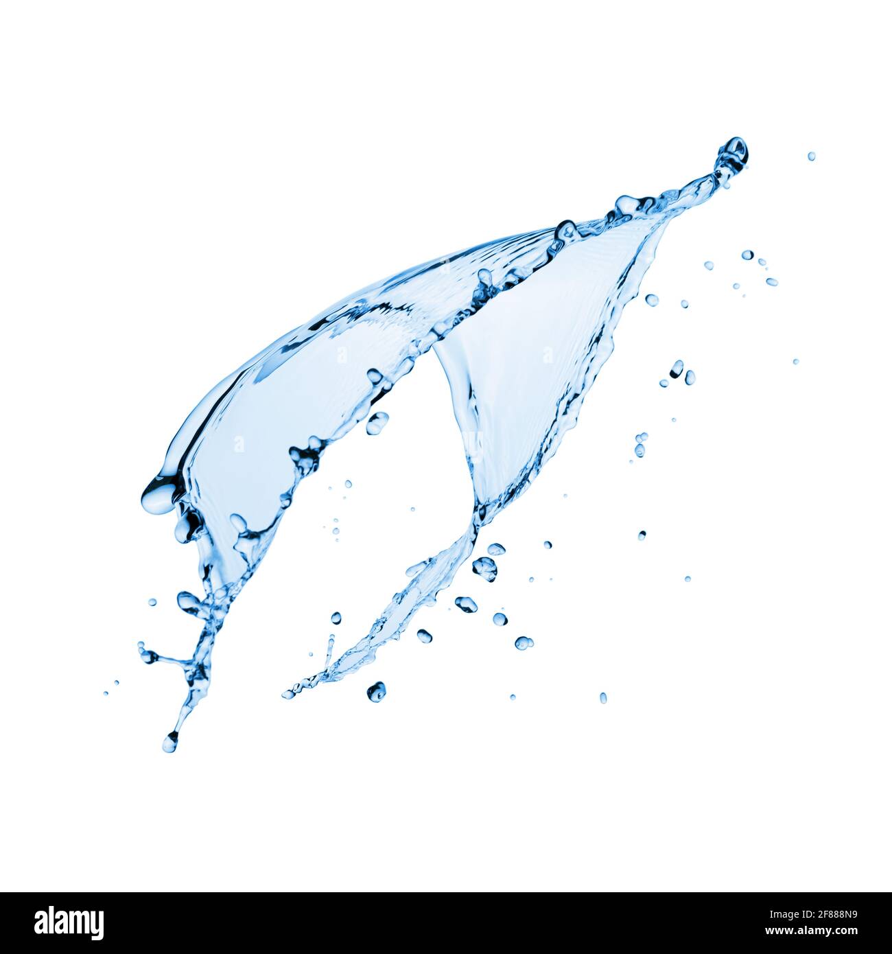 Clear water splash with drops. Isolated on a white Stock Photo - Alamy