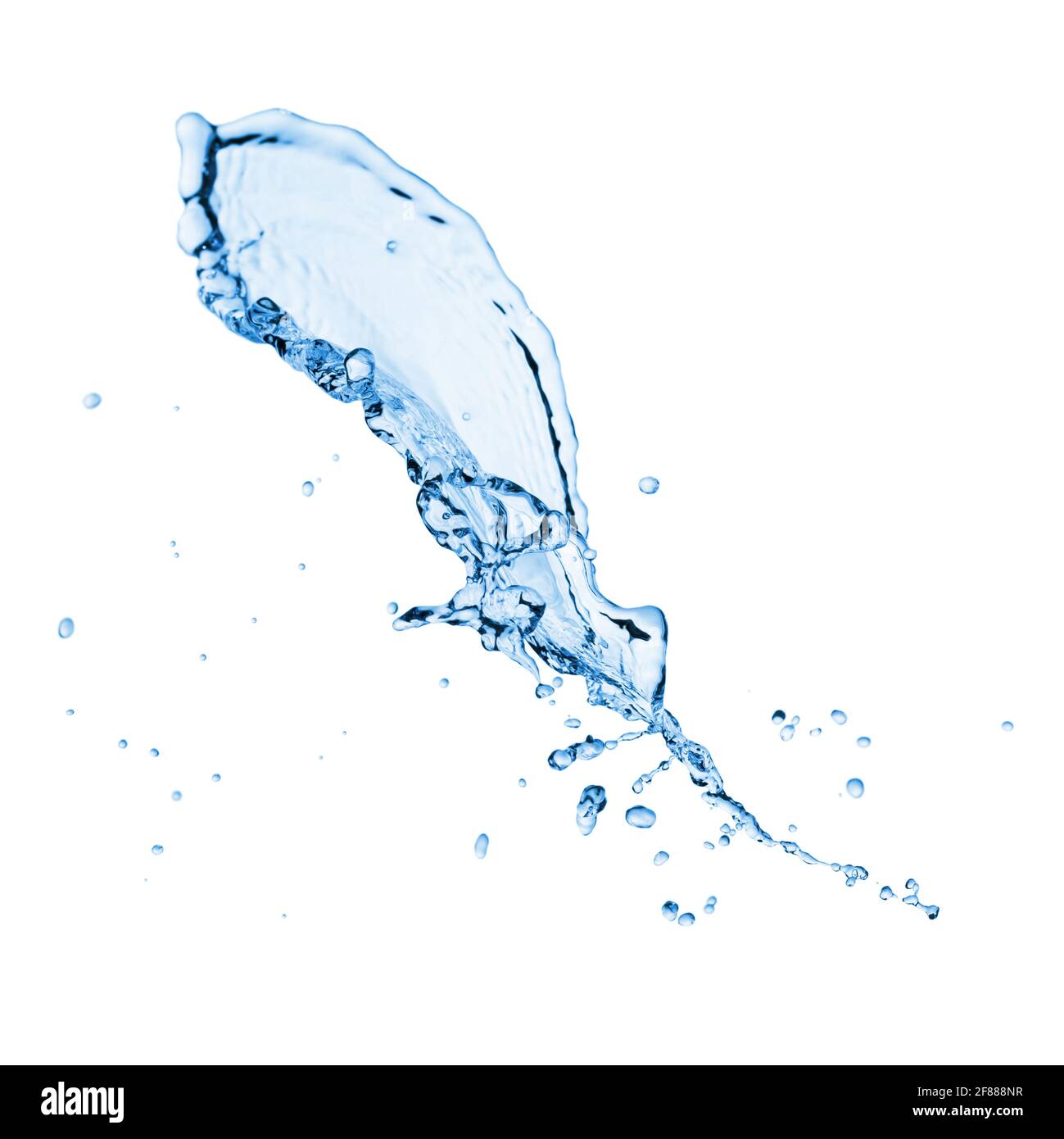 Clear blue water splash with drops. Isolated on a white Stock Photo - Alamy