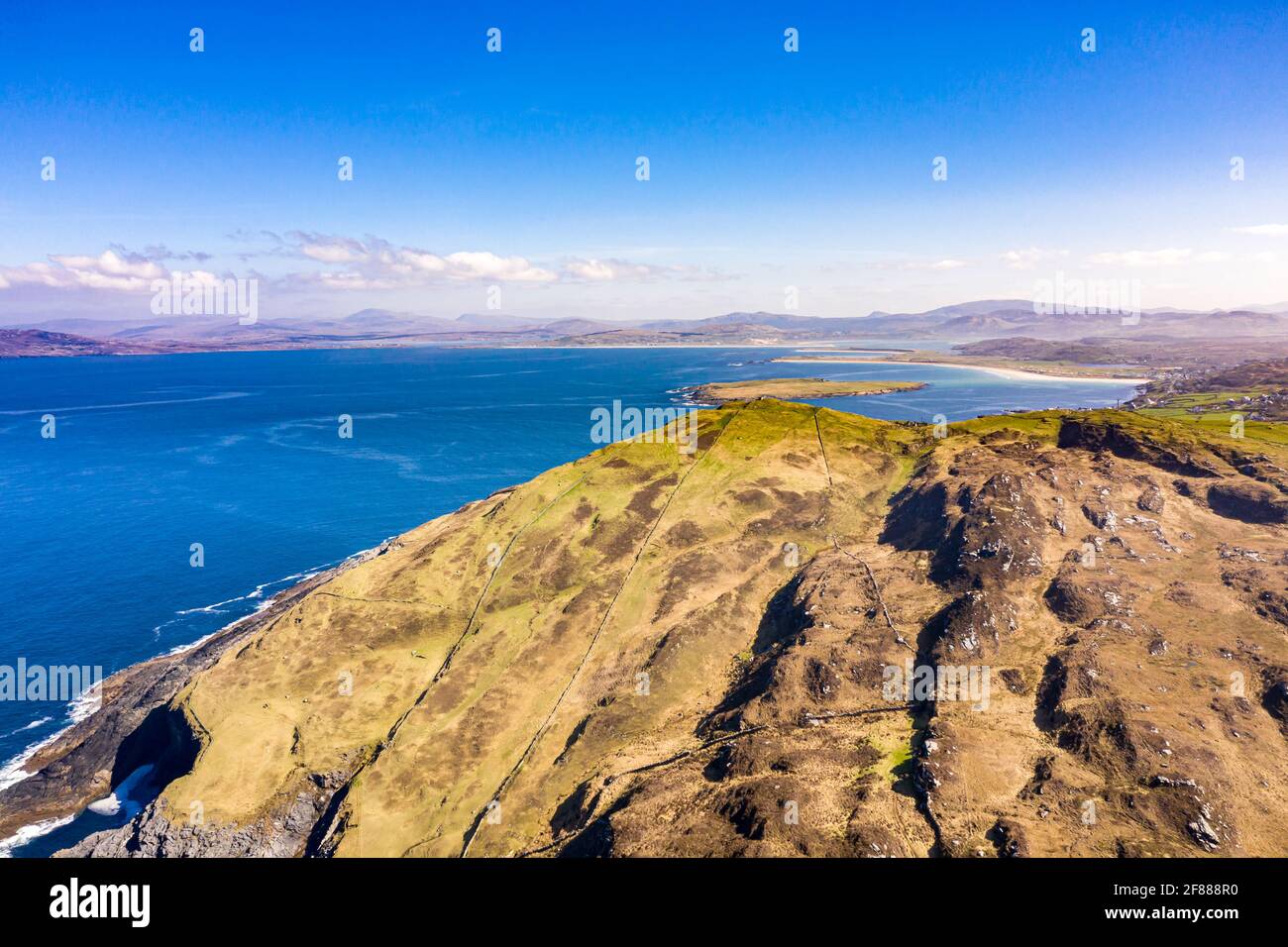 Aerial view of Dunmore Head by Portnoo in County Donegal, Ireland Stock ...