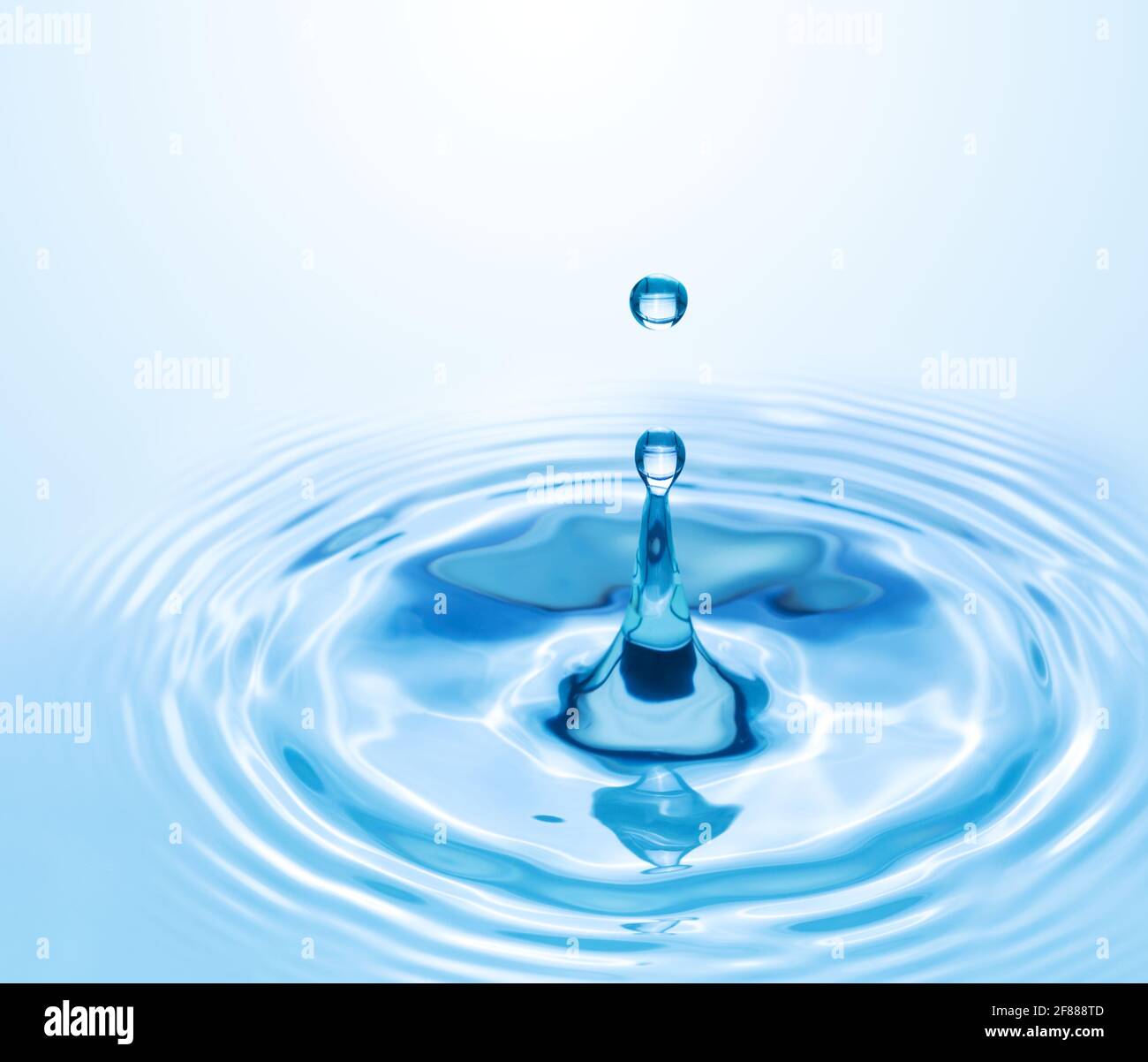 Fallen drop on the water surface. Nature and environment background ...