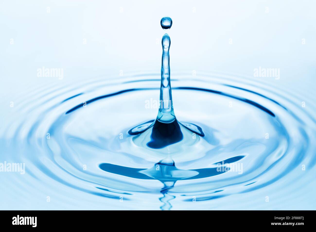 Fallen drop on the water surface. Nature and environment background ...