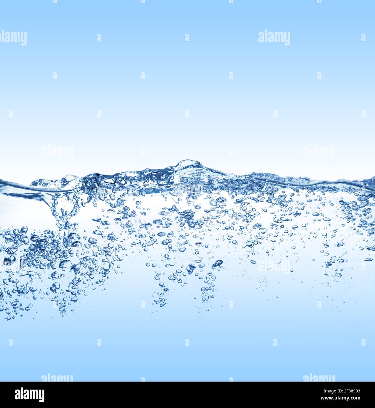Clear water surface with ripple and bubble Stock Photo - Alamy