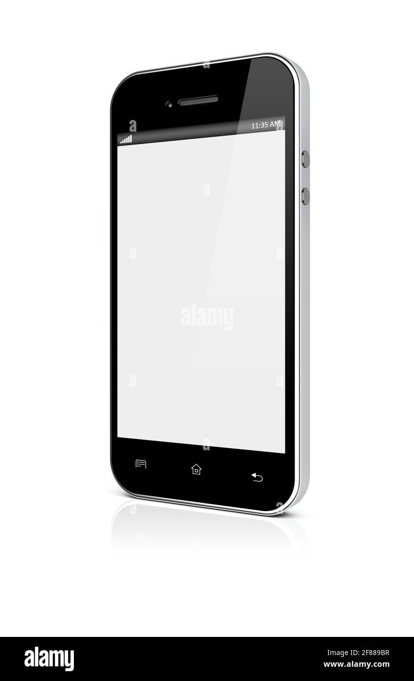 Mobile smartphone with blank screen. 3d image Stock Photo - Alamy