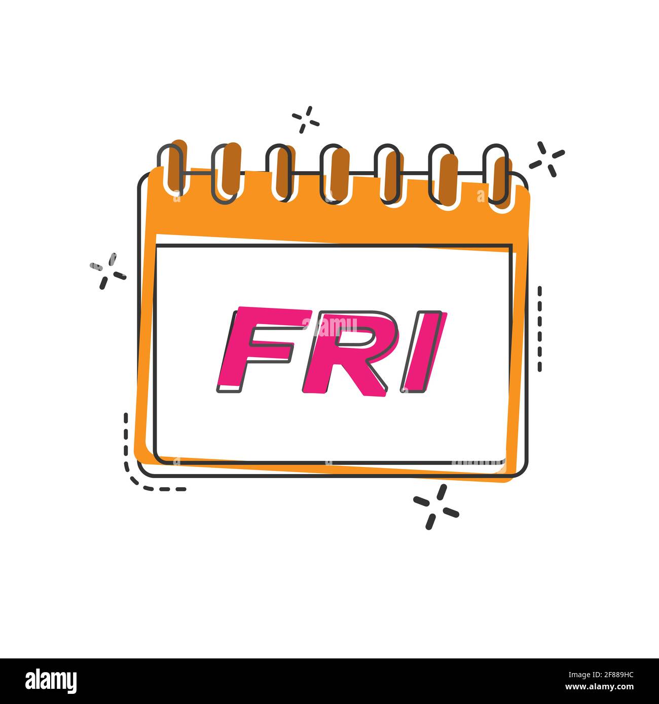 Friday. A flip calendar sheet with the name of the day of the week ...