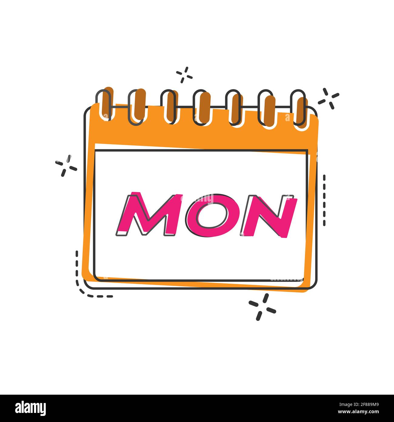 MONDAY. A flip calendar sheet with the name of the day of the week ...