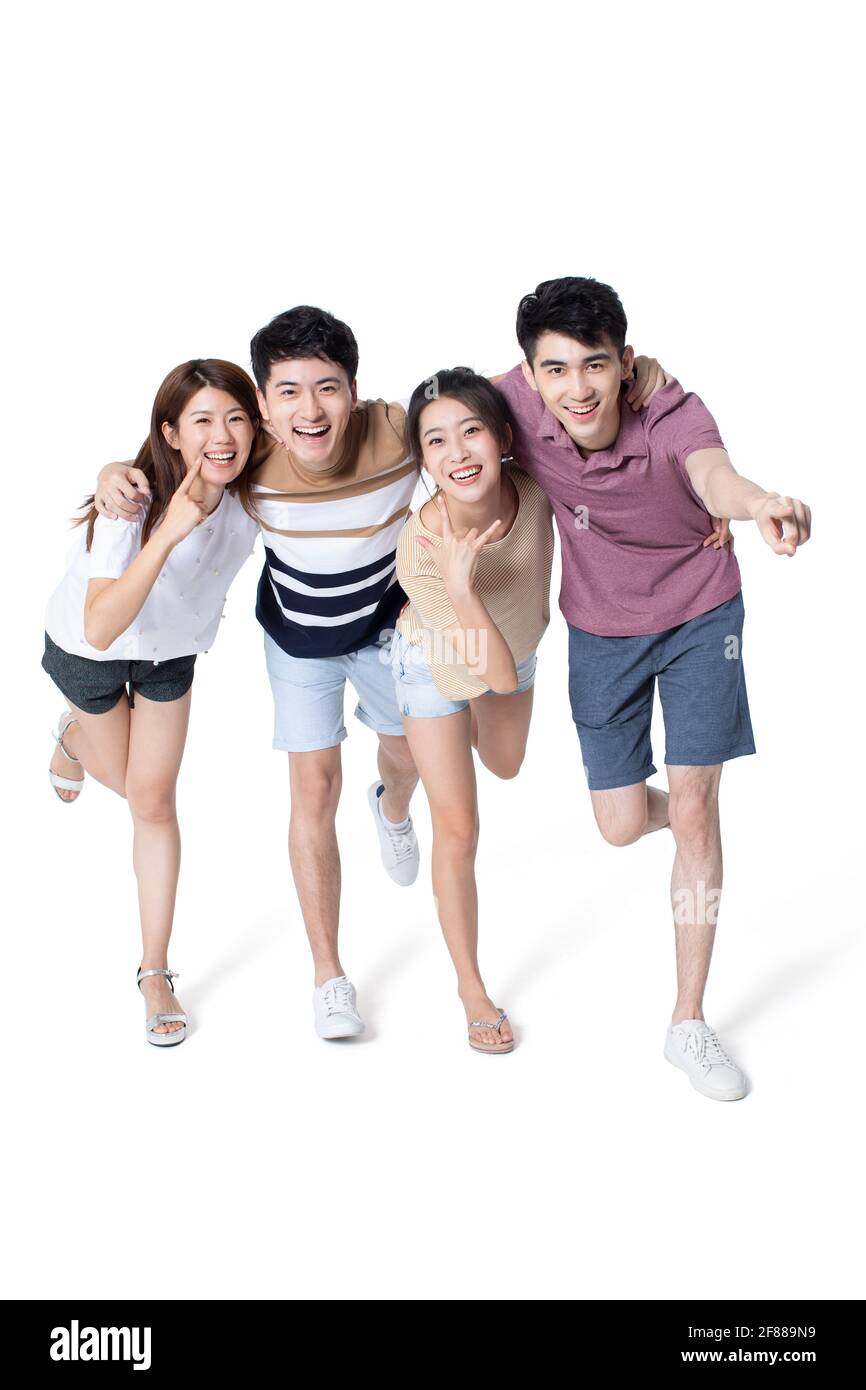 Group young chinese friends Cut Out Stock Images & Pictures - Alamy