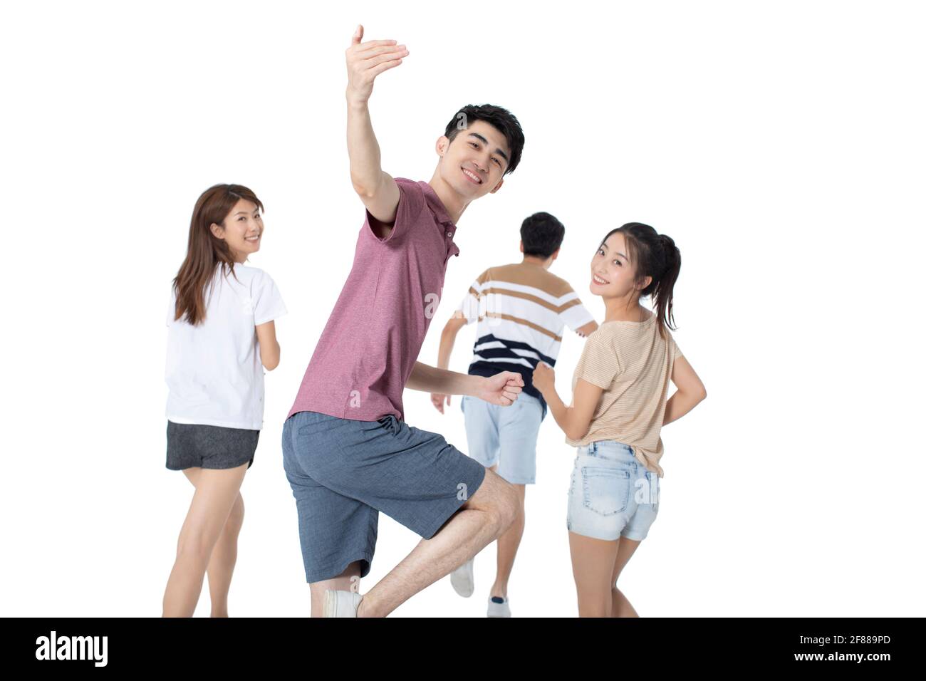 Back view of four friends running hi-res stock photography and images ...