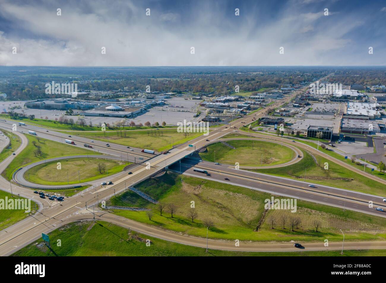 Aerial view freeway interchange interstate hi-res stock photography and ...