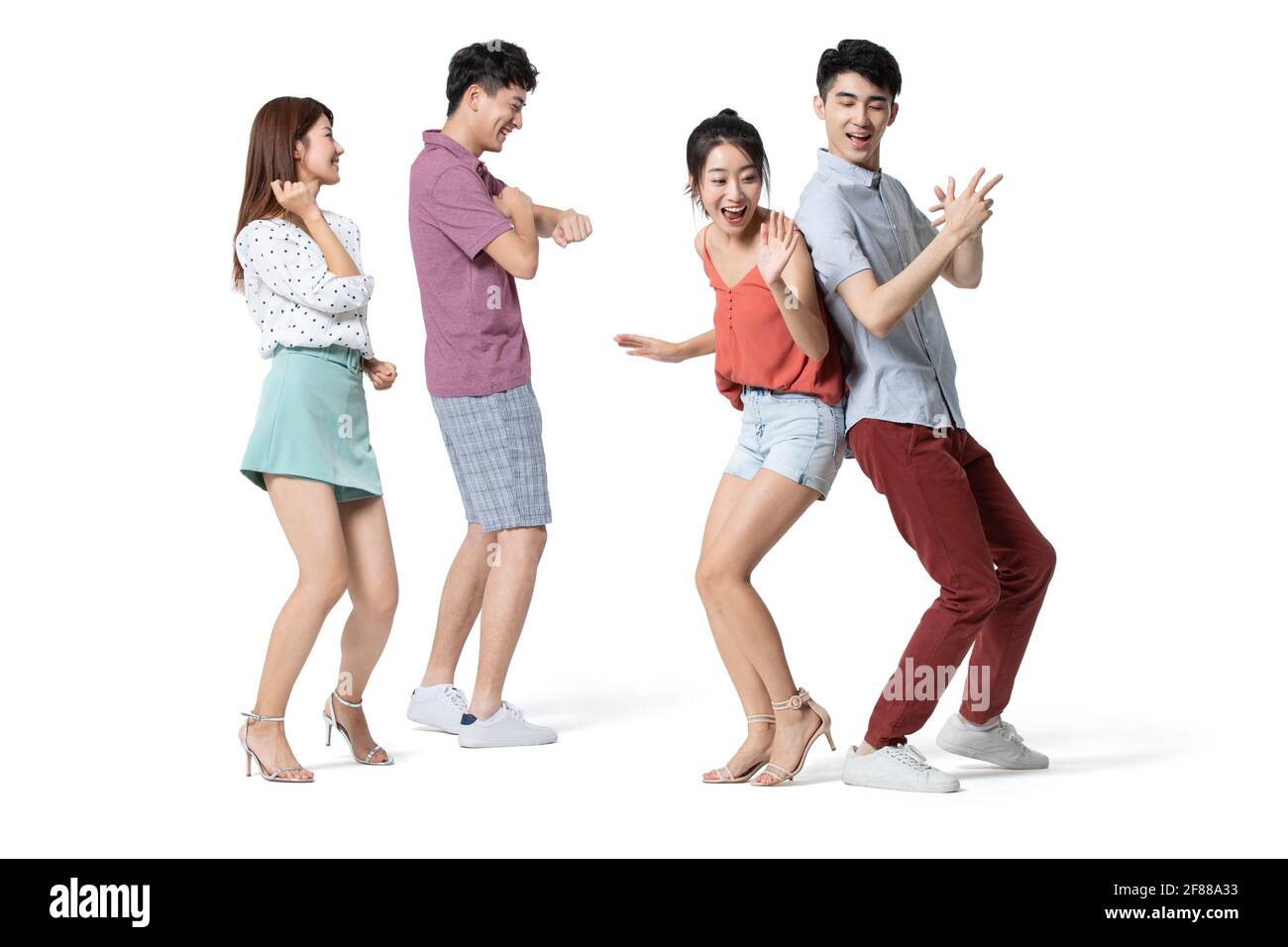 Back view of four friends running hi-res stock photography and images ...