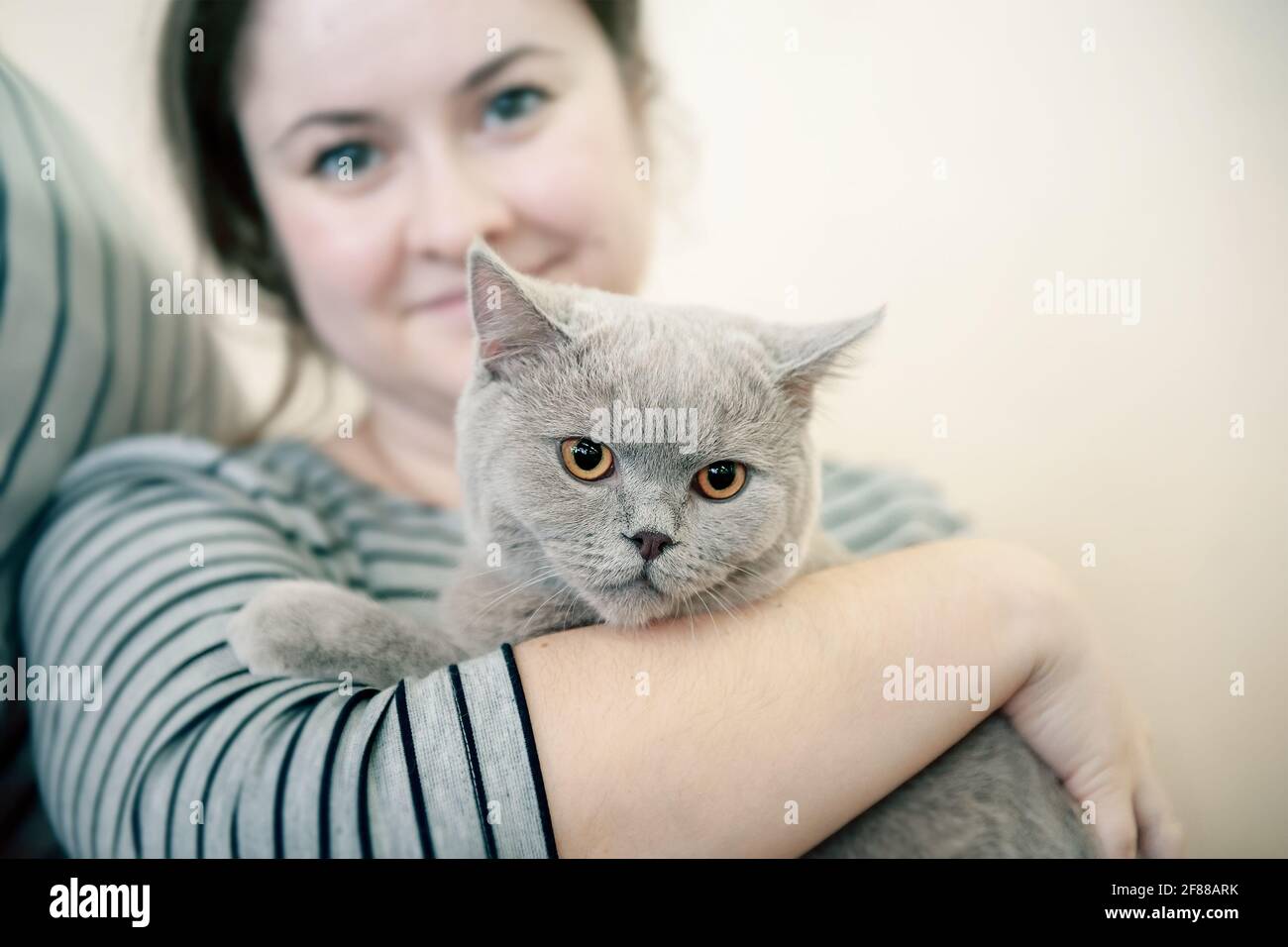 Man holding cat in arms hi-res stock photography and images - Alamy