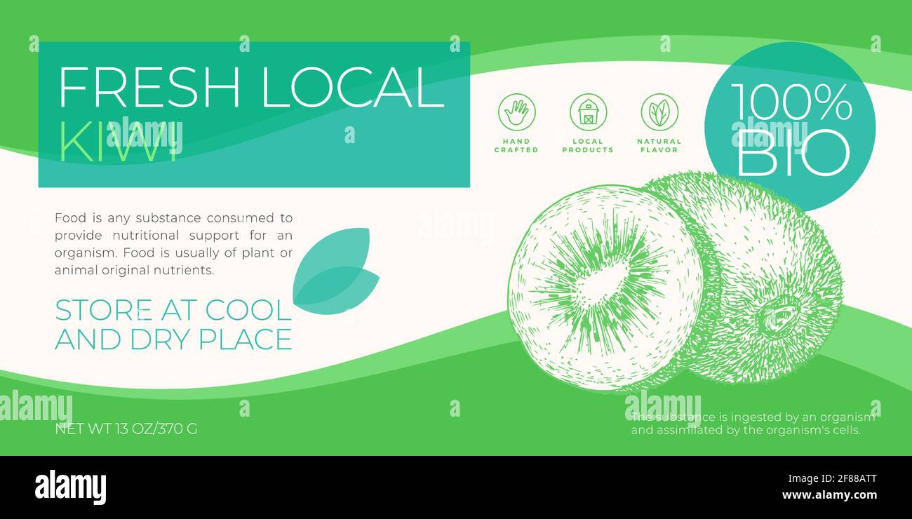 Fresh Local Fruits Label Template. Abstract Vector Packaging Horizontal ...