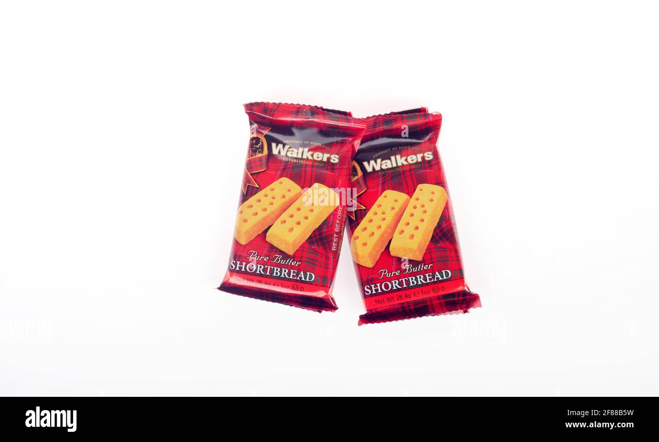 Walkers Pure Butter Shortbread Cookie Packets Stock Photo - Alamy