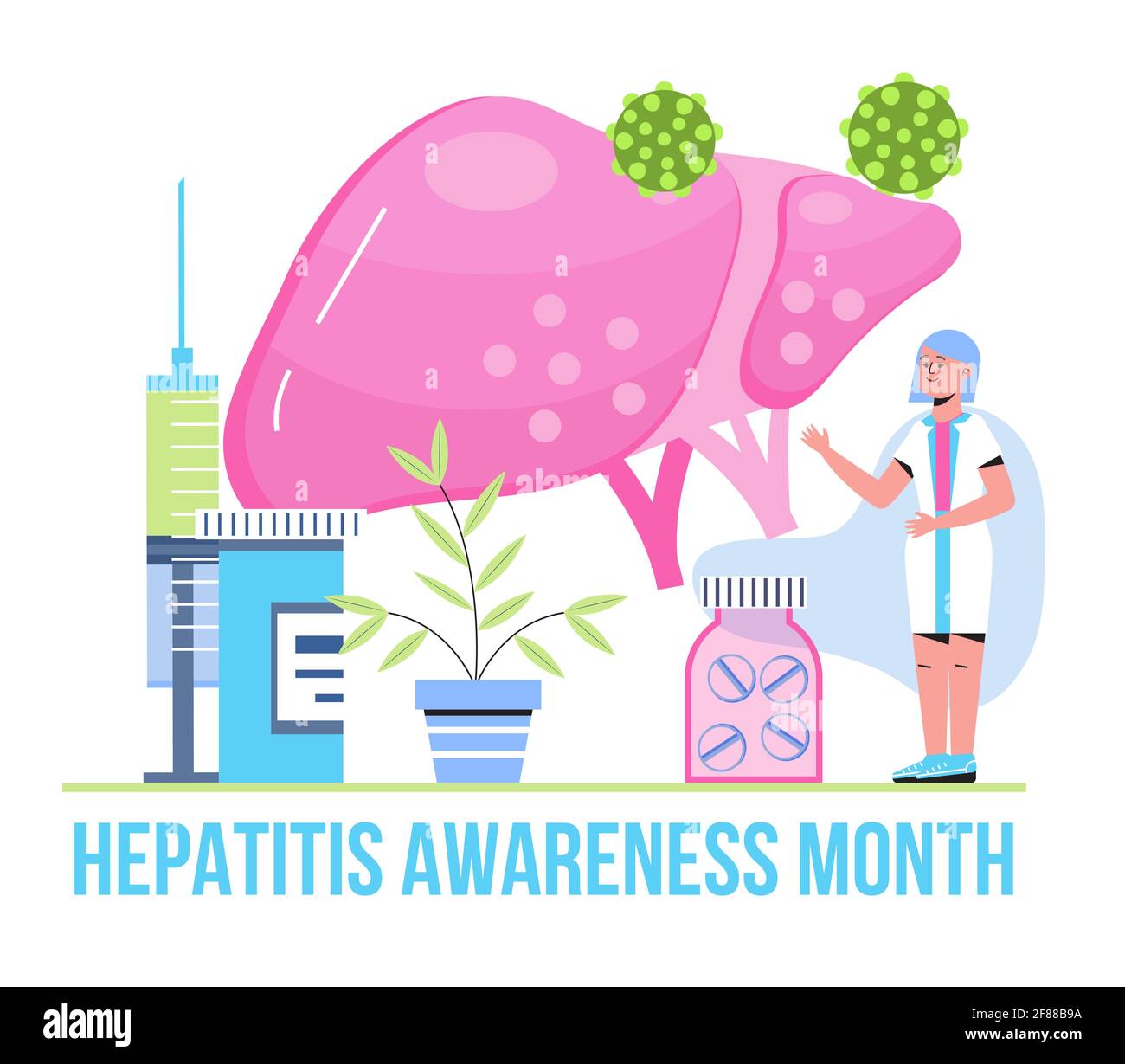 Hepatitis awareness month concept vector. Event is observed each year ...