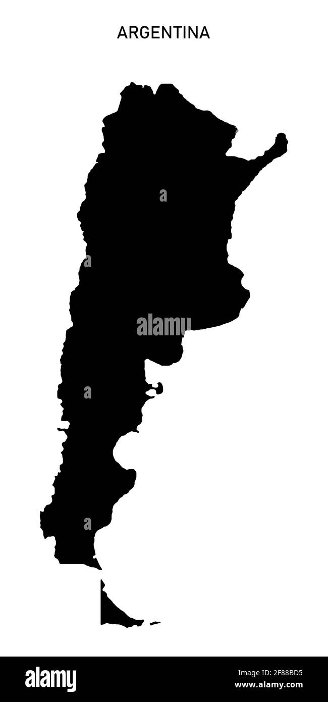 Argentina map silhouette isolated on white 3D illustration Stock Photo ...