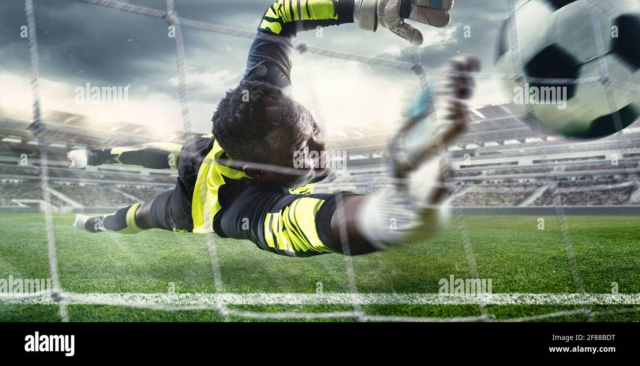Portrait goal keeper holding ball hi-res stock photography and images ...