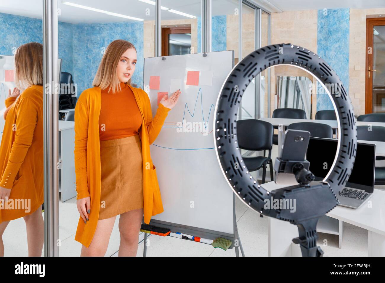 Coach teacher or student doing online education live training self ...