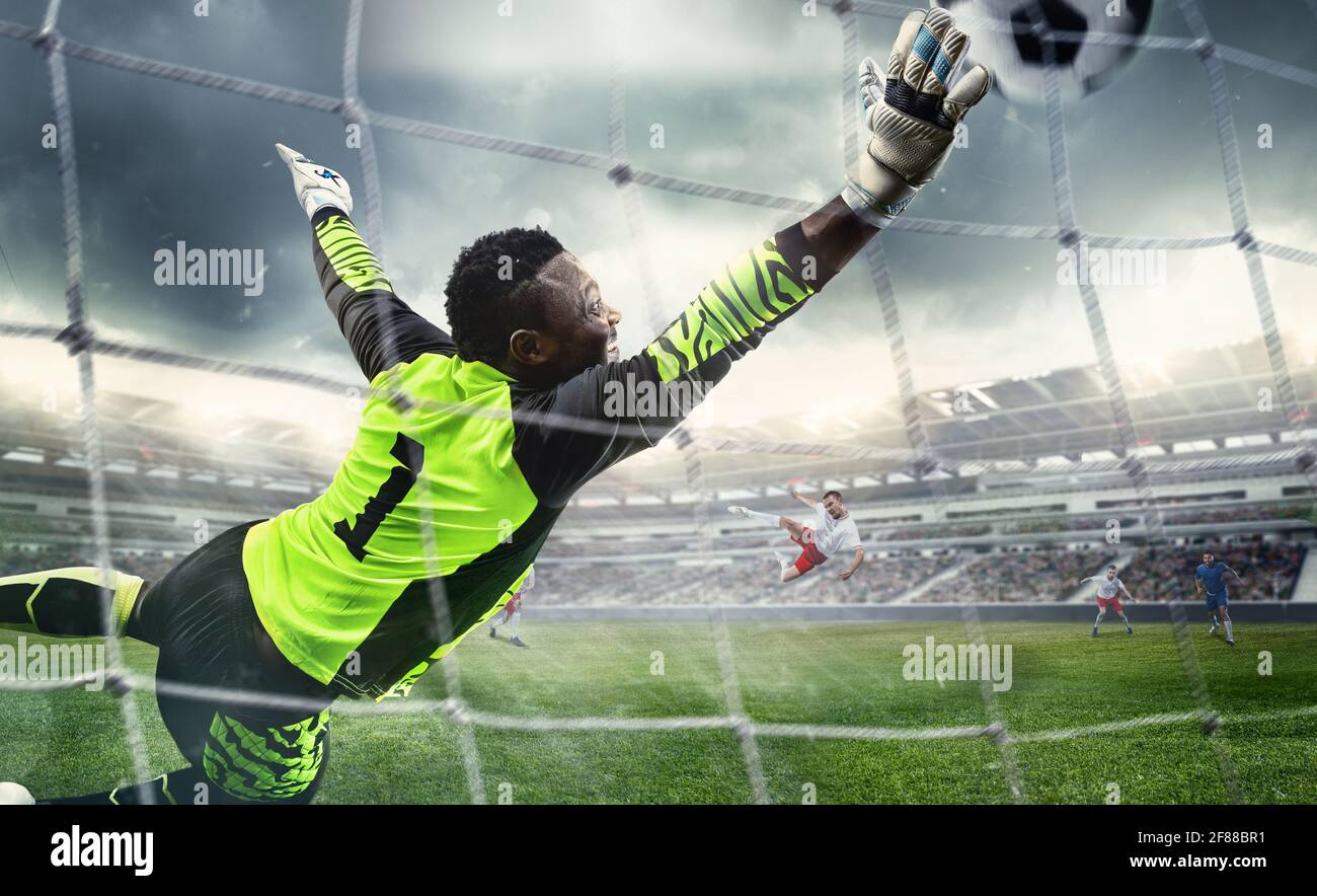 Portrait goal keeper holding ball hi-res stock photography and images ...