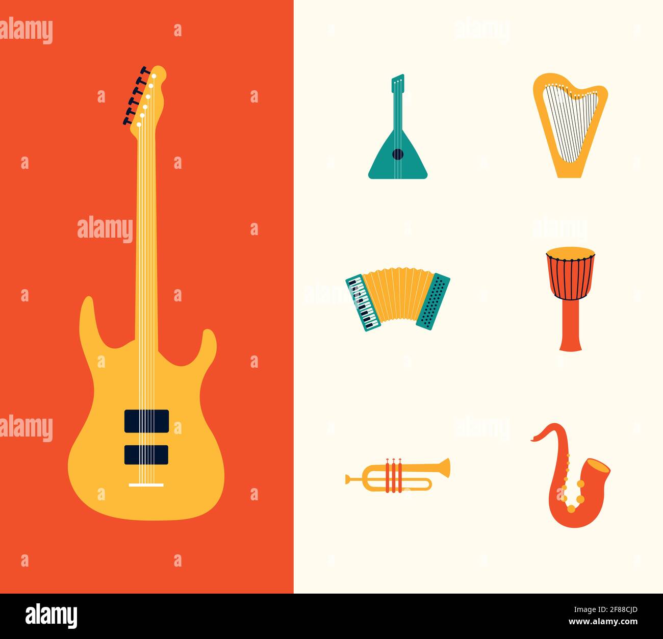seven musical instruments Stock Vector Image & Art - Alamy