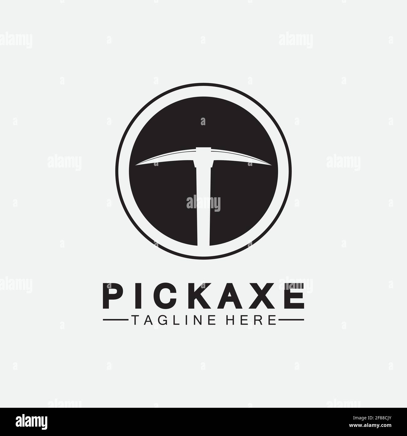 Pickaxe Logo Vector icon symbol illustration Design template, Mining ...