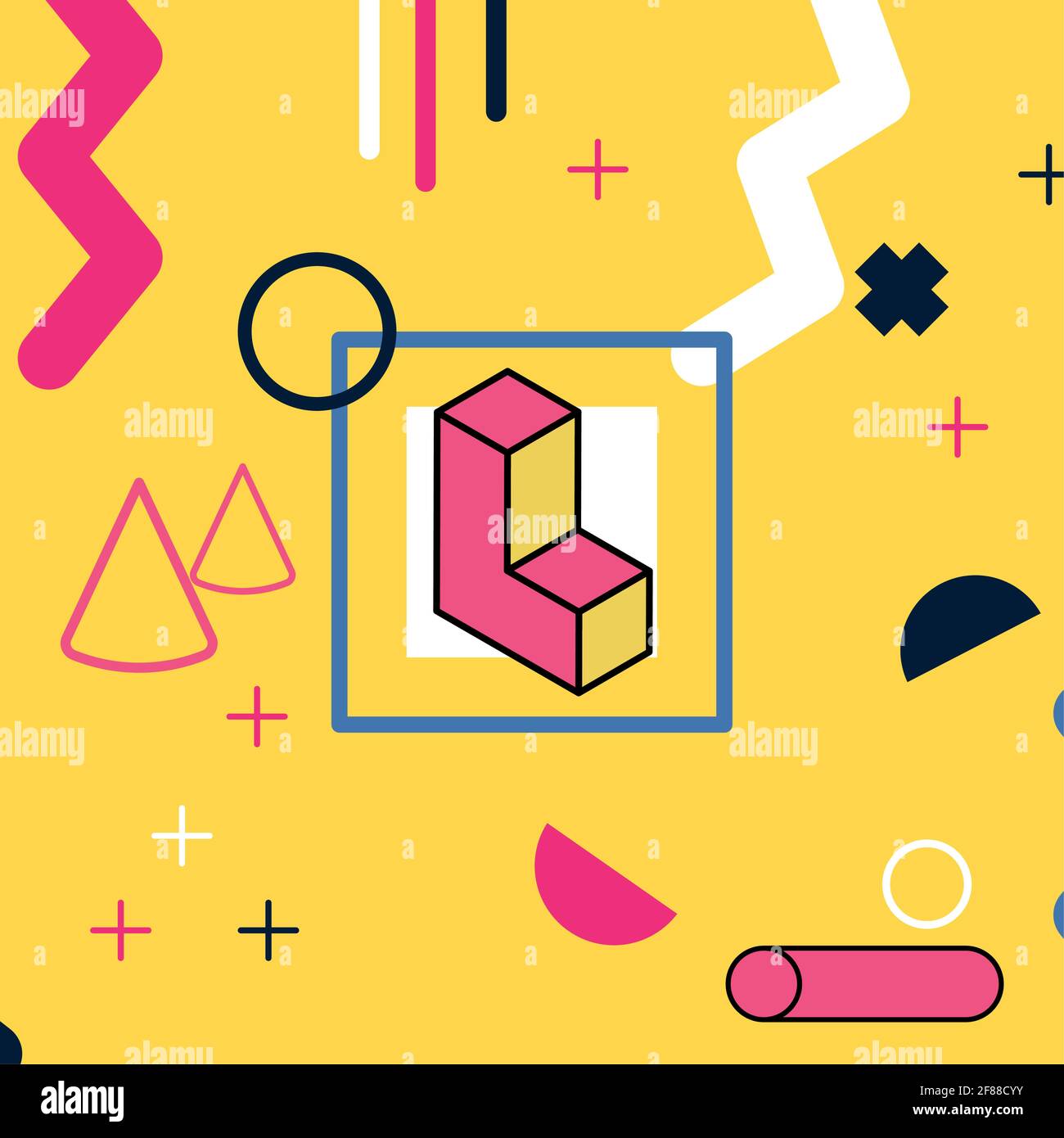 memphis yellow background Stock Vector Image & Art - Alamy