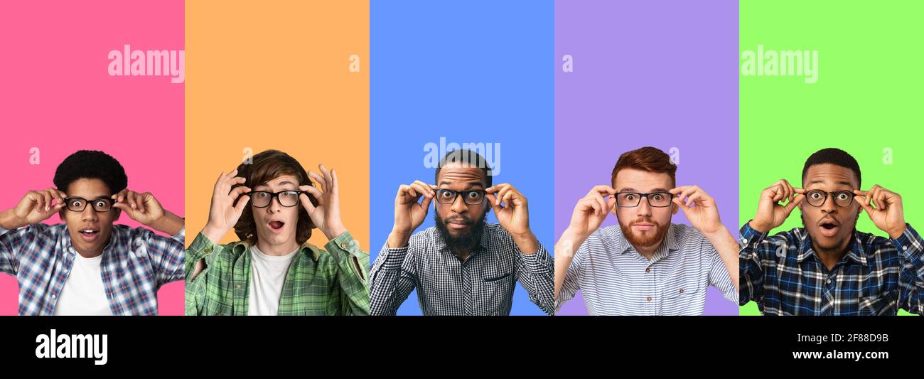 Surprised men expressing great amazement and shock Stock Photo - Alamy