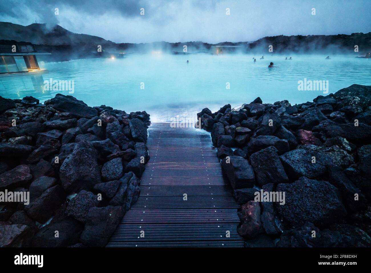 Reykjavik, Iceland - July 4, 2018: Beautiful geothermal spa pool in ...