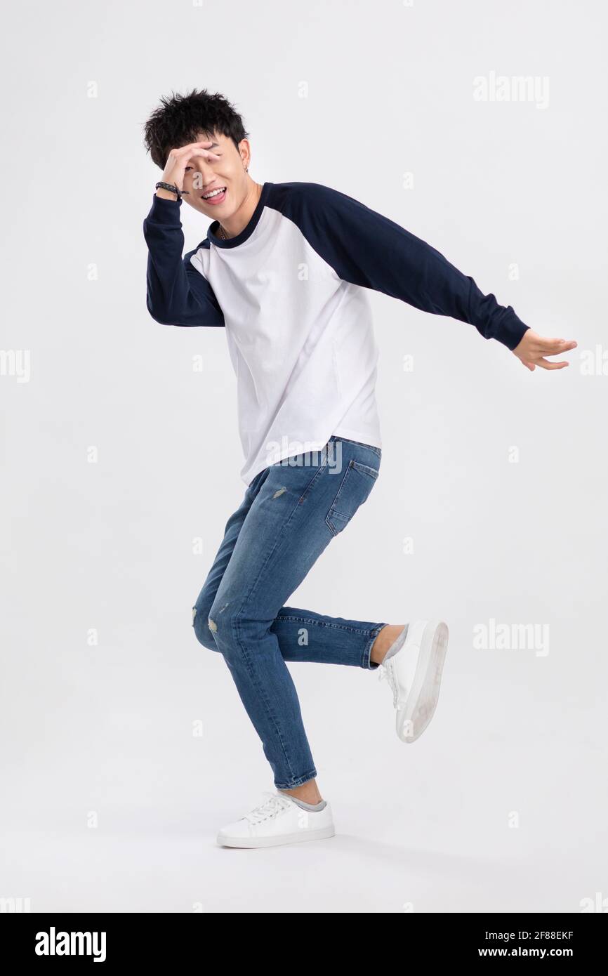 Cool young man dancing Stock Photo - Alamy