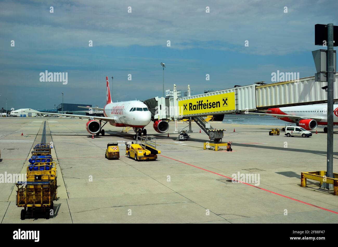 Schwechat, Austria - June 13th 2007: Aircraft on passenger boarding ...