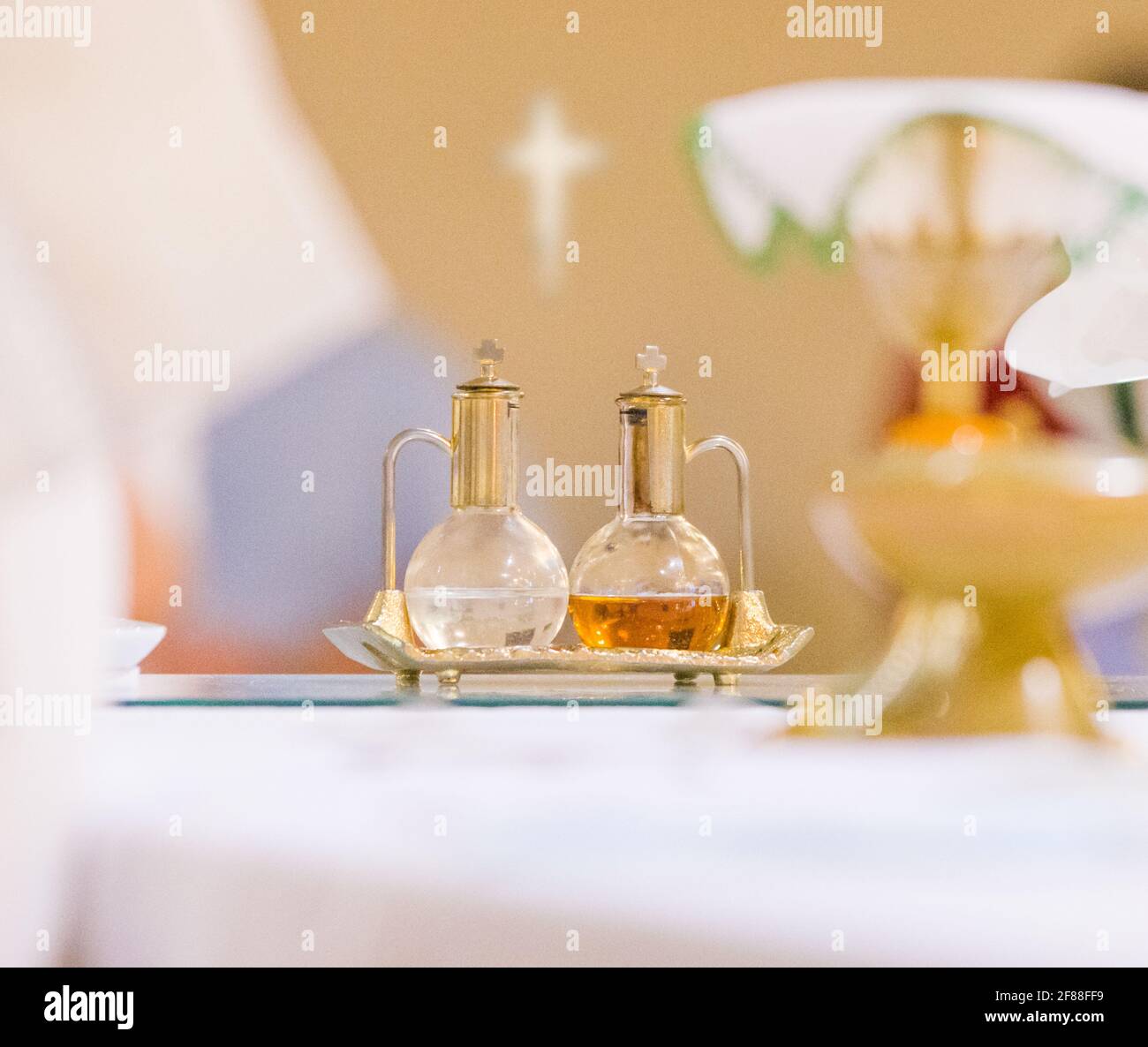 blood and water coming out from the side of Jesus Christ on the altar ...